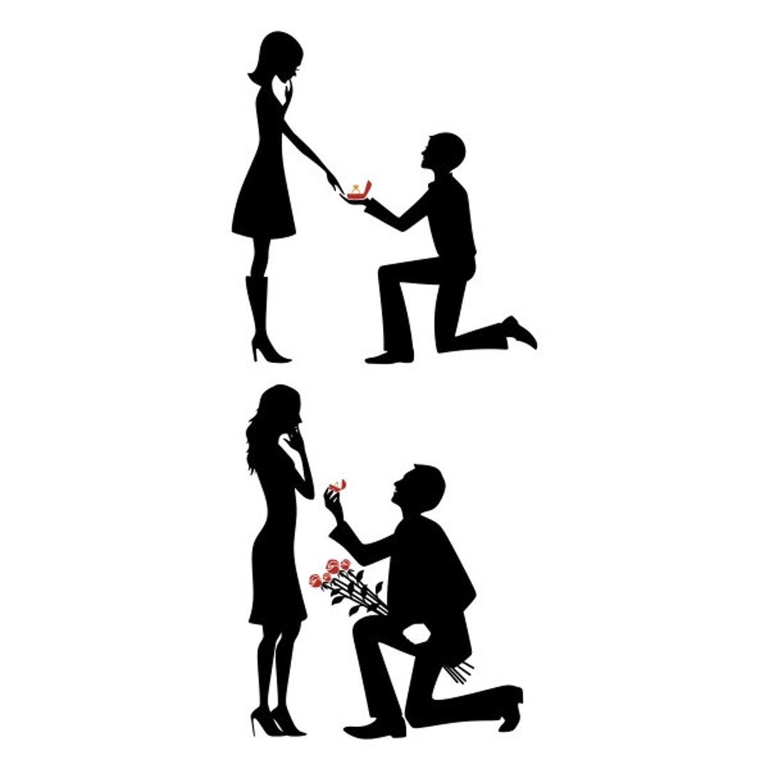 Proposal Couple Cuttable Design PNG DXF SVG & Eps File for Silhouette ...