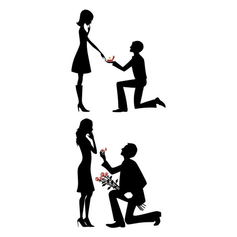 Proposal Couple Cuttable Design PNG DXF SVG & Eps File for - Etsy