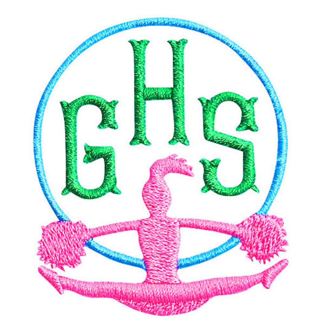 Cheerleading Monogram Frame Embroidery Designs - Instant Download - Etsy