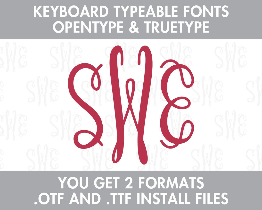 Keepsake Monogram Truetype Font Keyboard Typeable OTF TTF Install Files ...