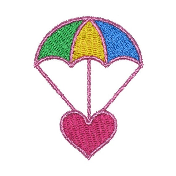 Heart Parachute Embroidery Design Instant Download - Etsy