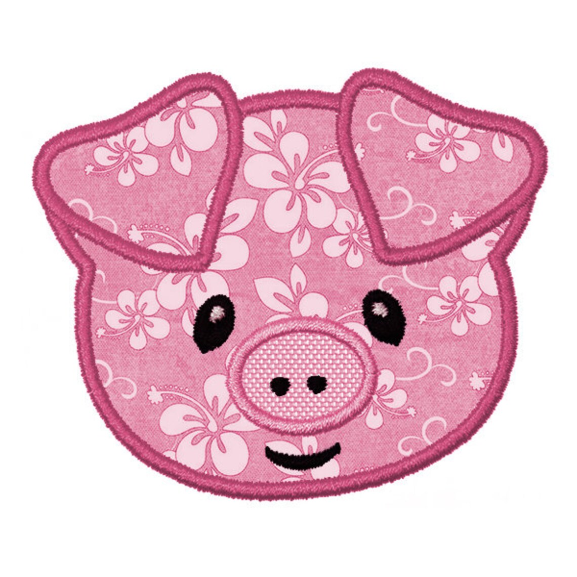Cute Pig Applique Embroidery Design Instant Download | Etsy