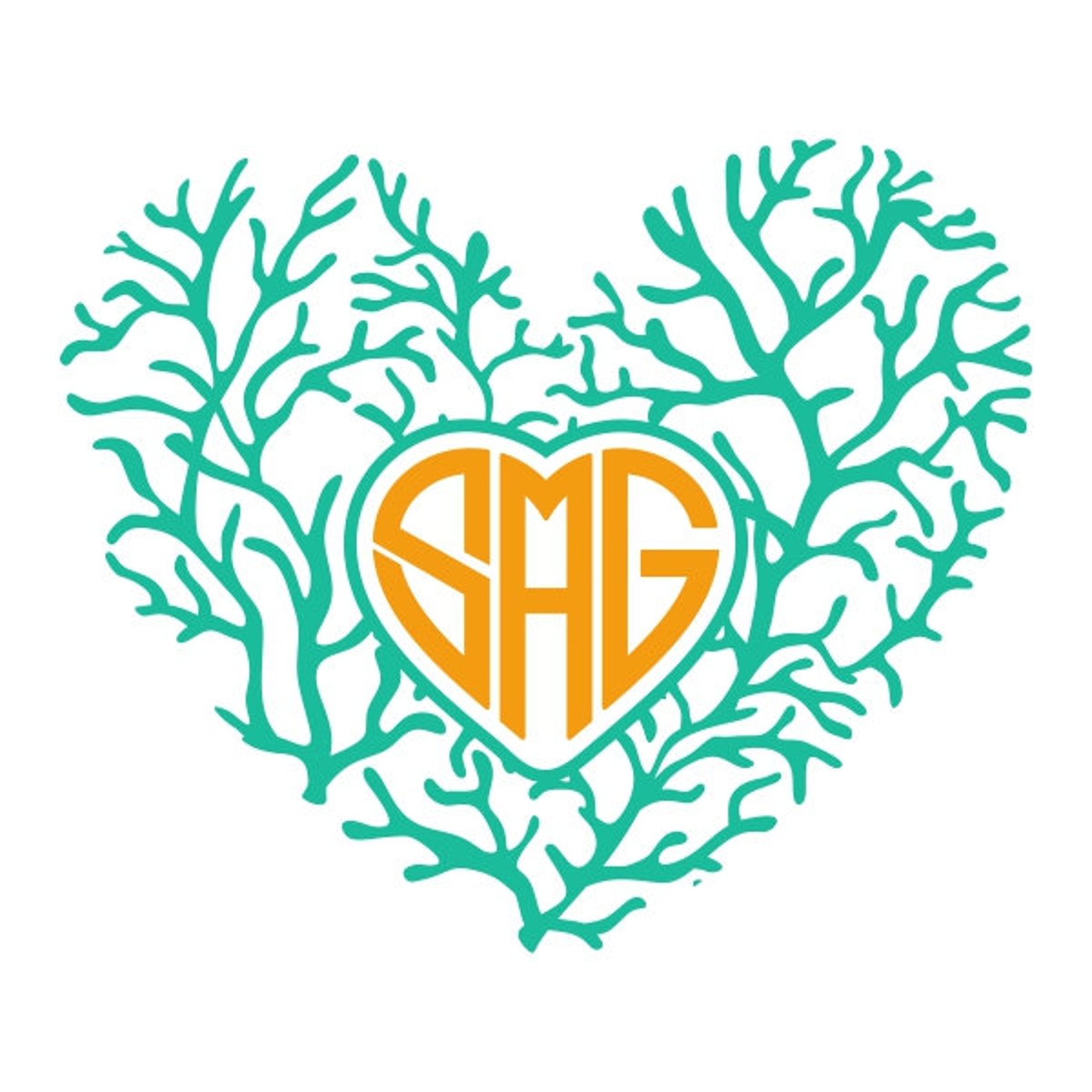 Coral Frame Cuttable Design PNG DXF SVG & Eps File for - Etsy