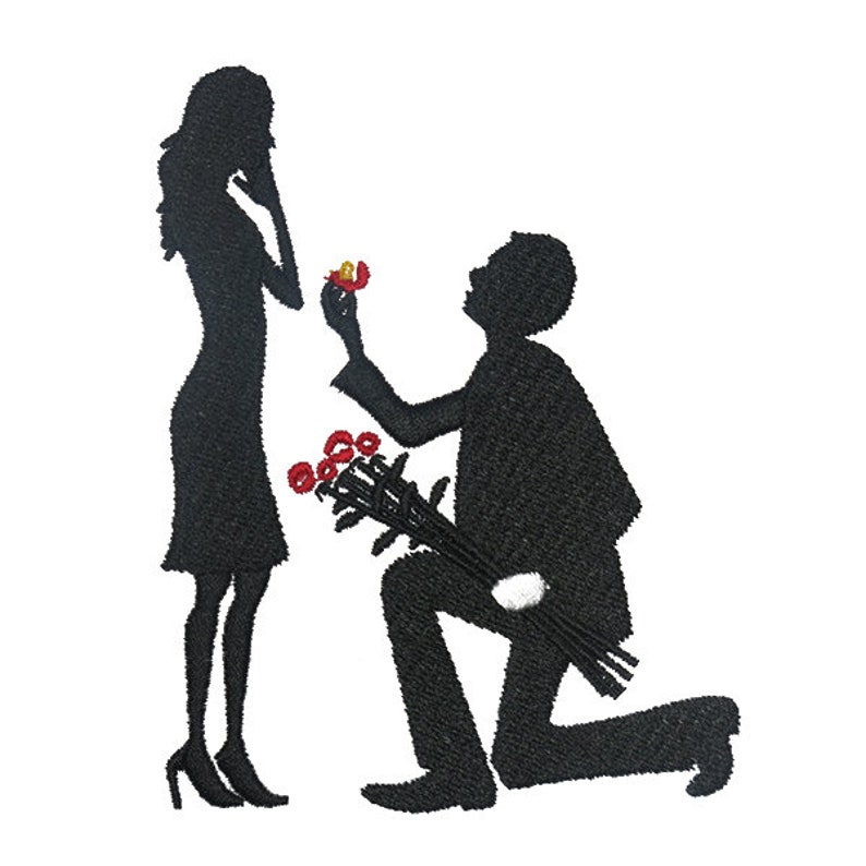 Proposal Couple Embroidery Design INSTANT DOWNLOAD - Etsy