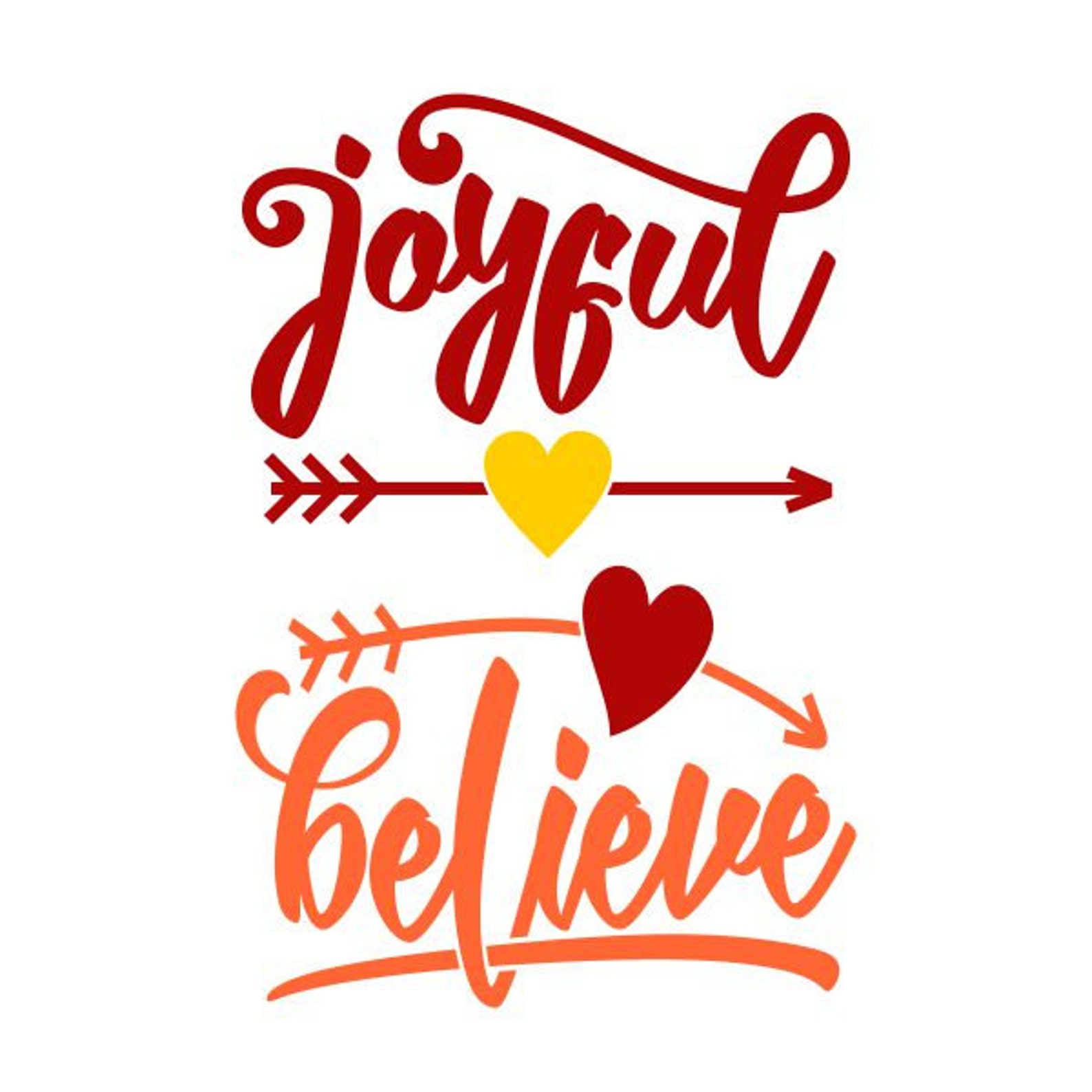 Joyful Believe Arrow Cuttable Design PNG DXF SVG & Eps File - Etsy