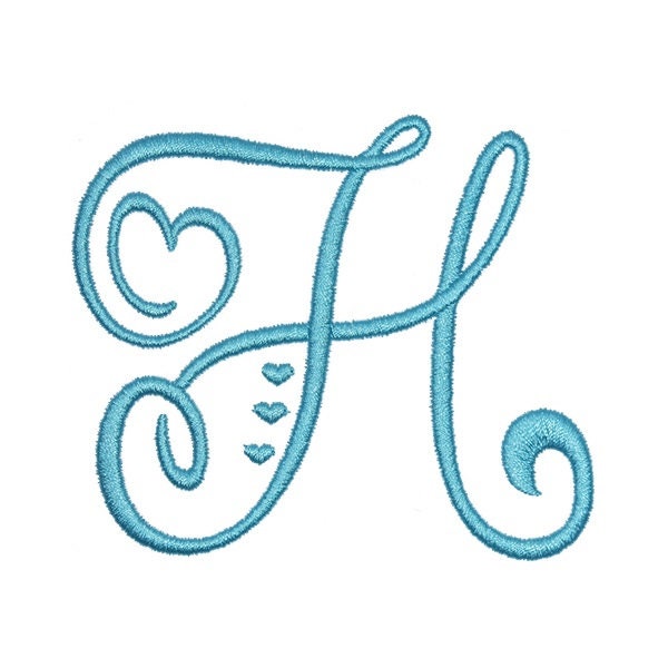 Heart Script Machine Embroidery Font 3 Sizes 1 2 - Etsy