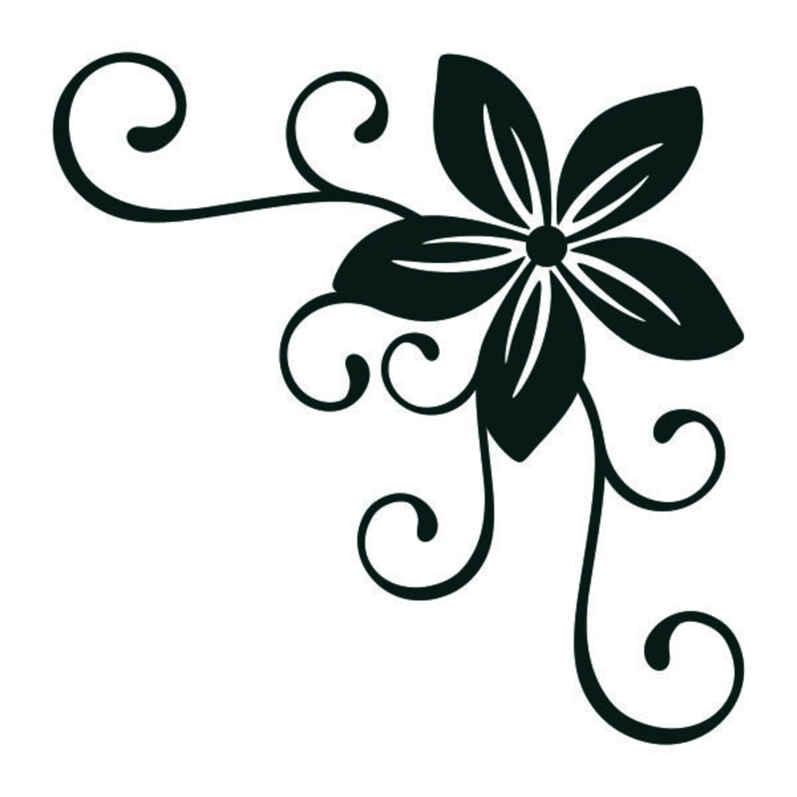 Flower Decor Corner Cuttable Design PNG DXF SVG & Eps File for - Etsy