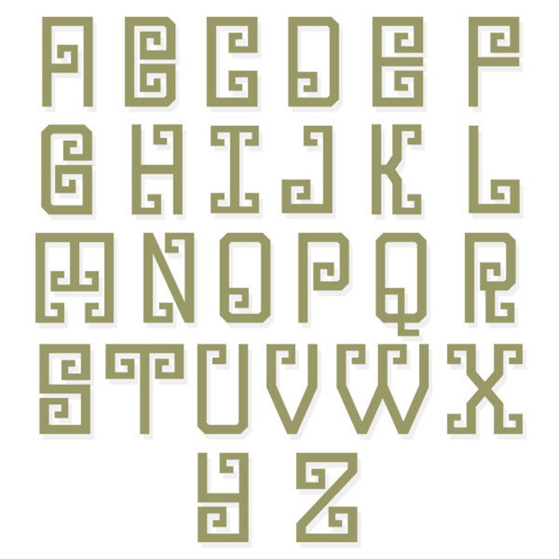 Greek Key Machine Embroidery Font 3 Sizes 1 1.5 - Etsy
