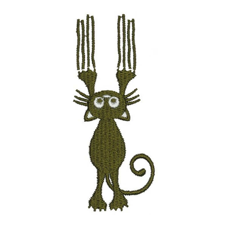 Scratching Cat Embroidery Design Instant Download - Etsy