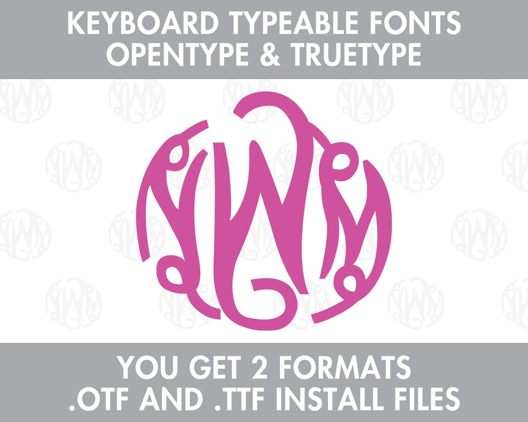 Apex Round Monogram Truetype Font Keyboard Typeable OTF TTF Install ...