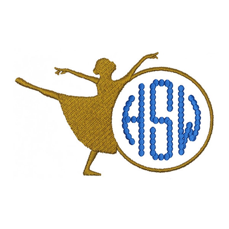 Dancer Monogram Frame Embroidery Design Instant Download | Etsy