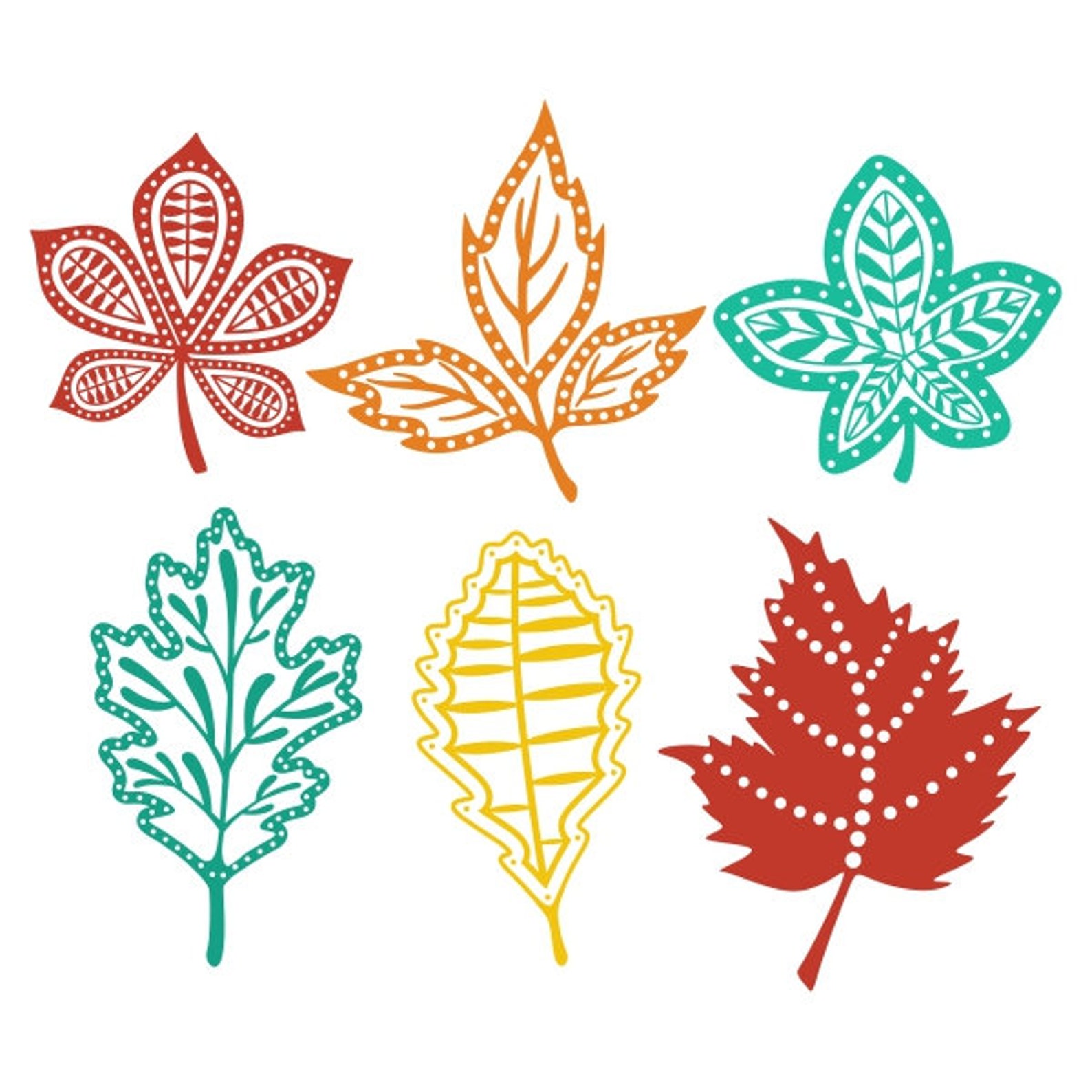 Fall Leaves Cuttable Design PNG DXF SVG & eps File for | Etsy