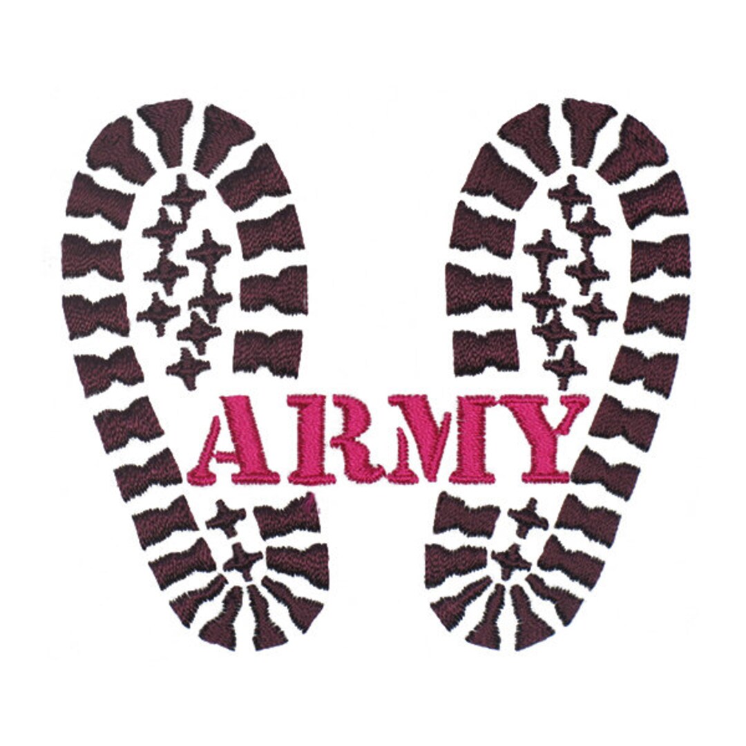 Army Footprint Embroidery Design Instant Download - Etsy