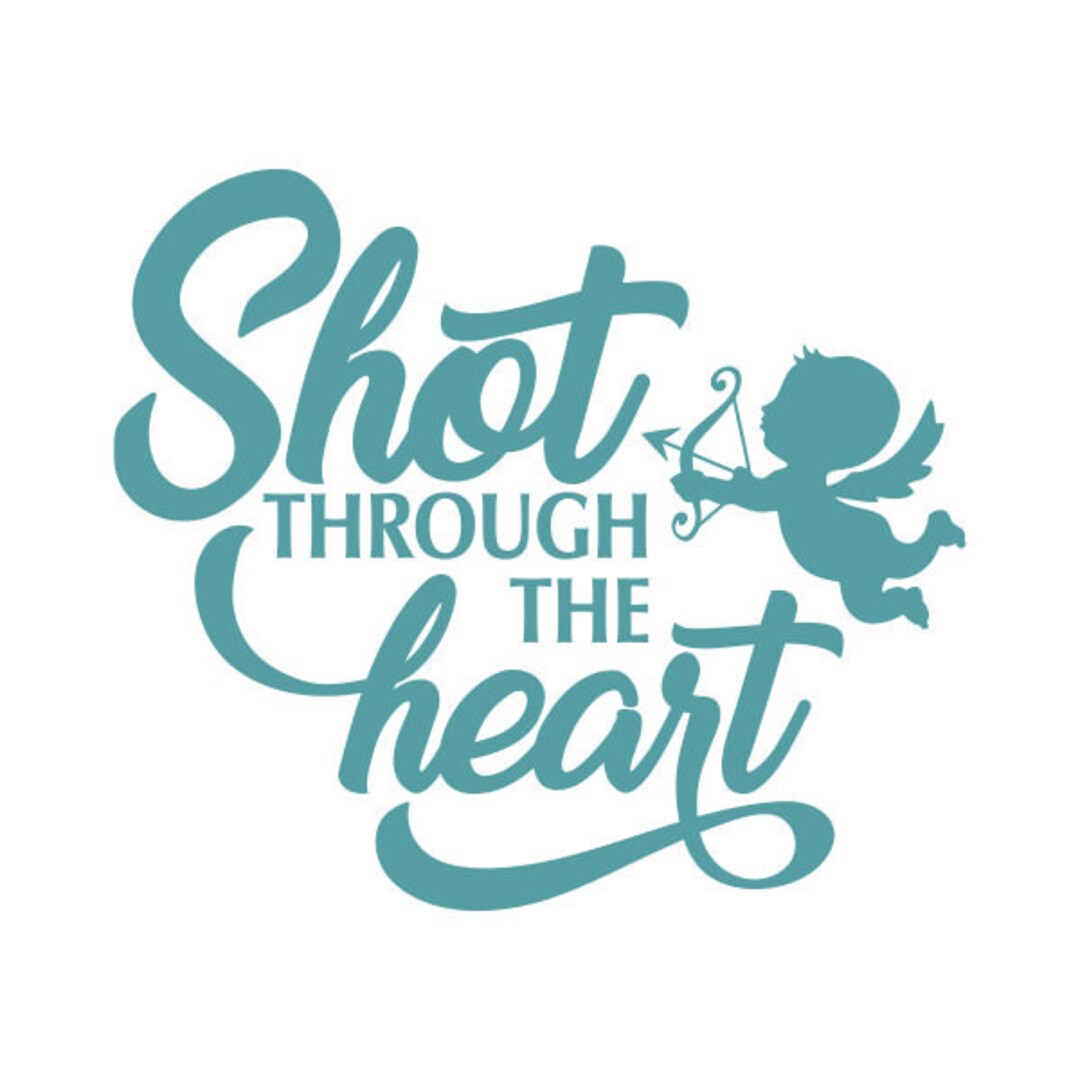 Valentine's Day Cupid Shot Through Heart Cuttable Design PNG DXF SVG ...