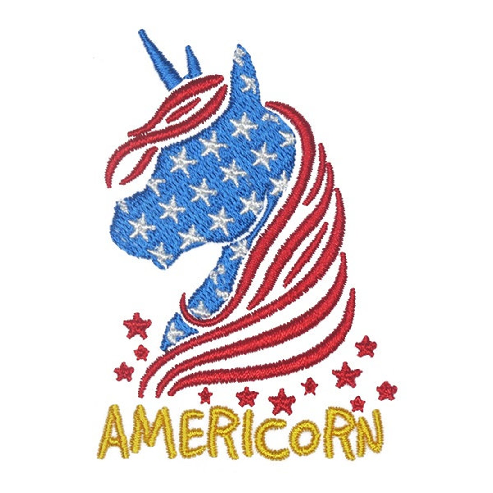Americorn Unicorn Embroidery Design Instant Download | Etsy