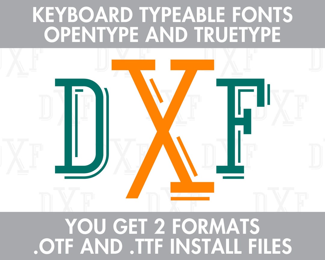 Modern Shadow Monogram Truetype Font Keyboard Typeable OTF TTF Install ...