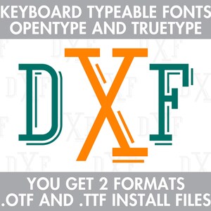 Modern Shadow Monogram Truetype Font Keyboard Typeable OTF TTF Install ...