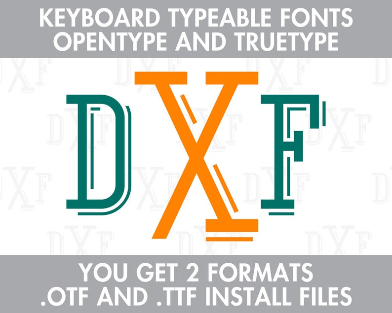 Modern Shadow Monogram Truetype Font Keyboard Typeable OTF TTF - Etsy