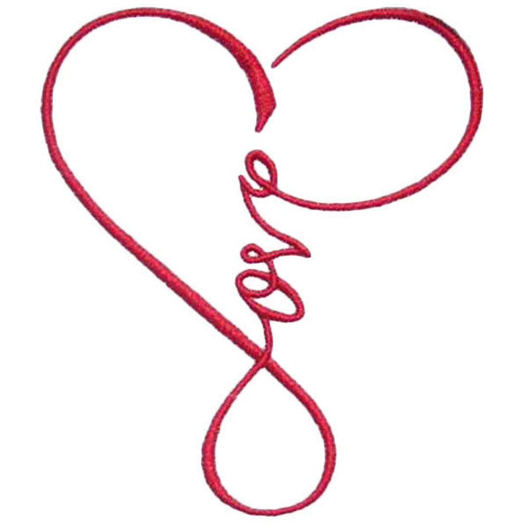 Love Heart Infinity Embroidery Design Instant Download - Etsy
