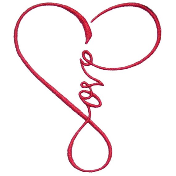 Love Heart Infinity Embroidery Design Instant Download - Etsy