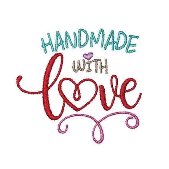 Handmade With Love Embroidery Design Instant Download | Etsy
