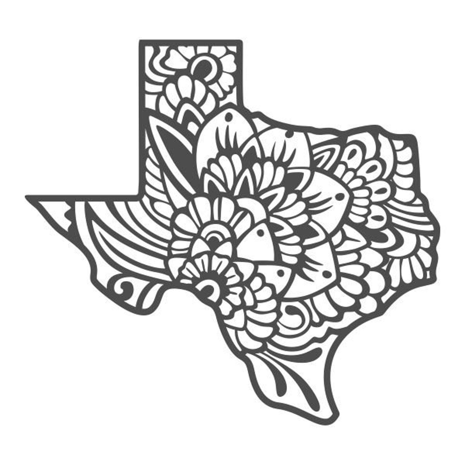 Texas Mandala Cuttable Design PNG DXF SVG & Eps File for - Etsy