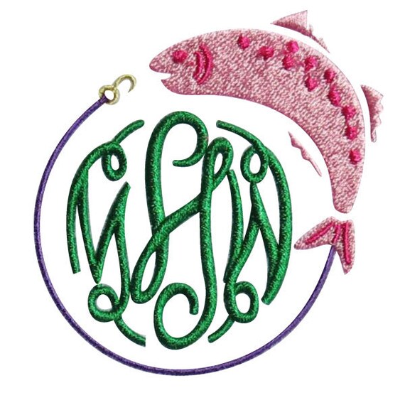 Fishing Pack Monogram Embroidery Design Frame Instant - Etsy