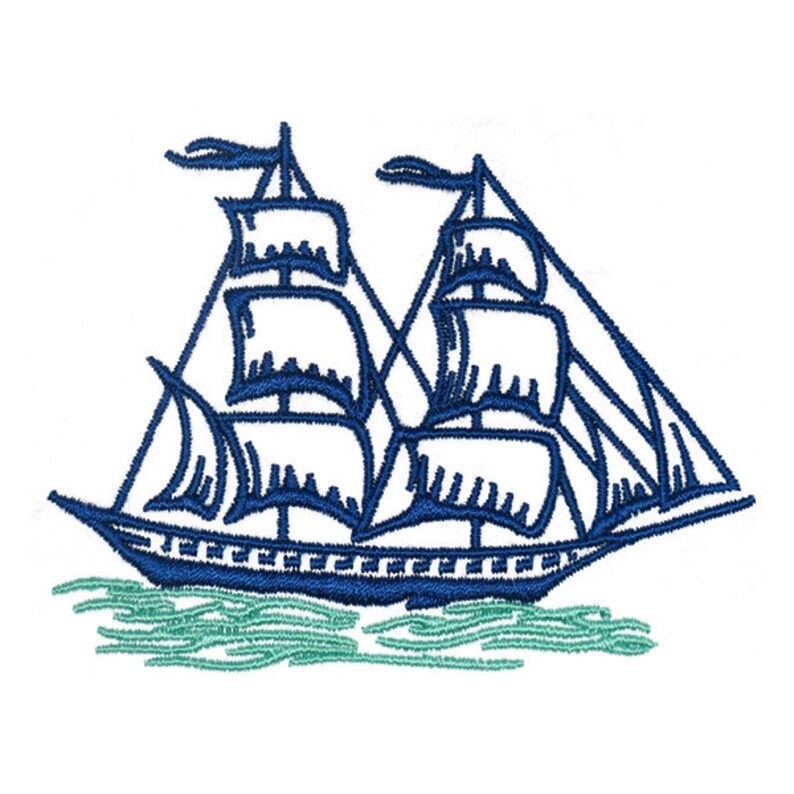 Classic Ship Embroidery Design Instant Download - Etsy