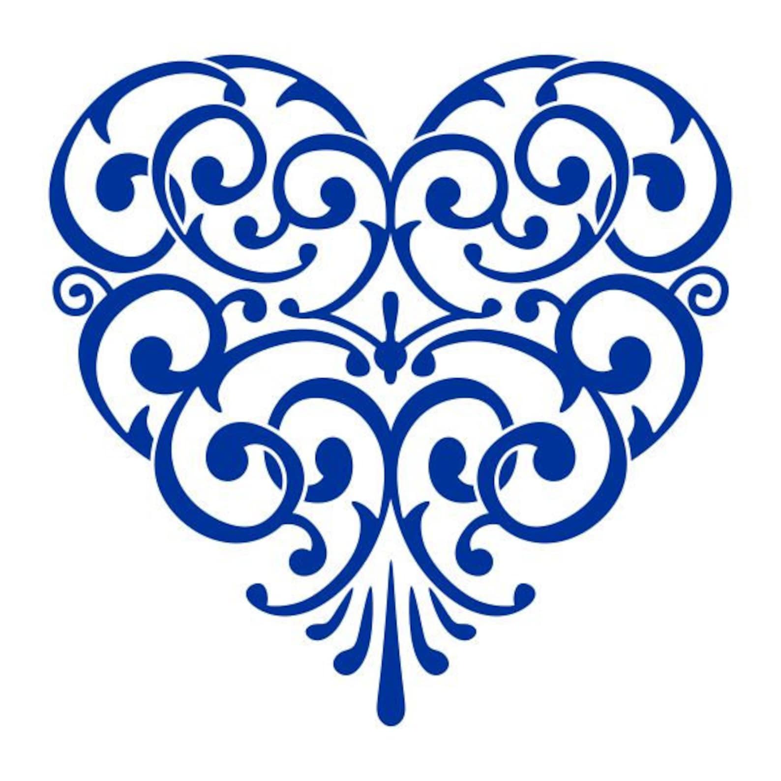 Flourish Heart Cuttable Design PNG DXF SVG & Eps File for - Etsy