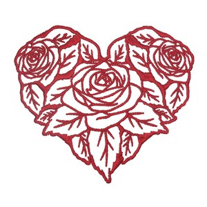 Roses Heart Machine Embroidery Design Instant Download PES - Etsy