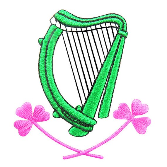Irish Harp Embroidery Design Instant Download | Etsy