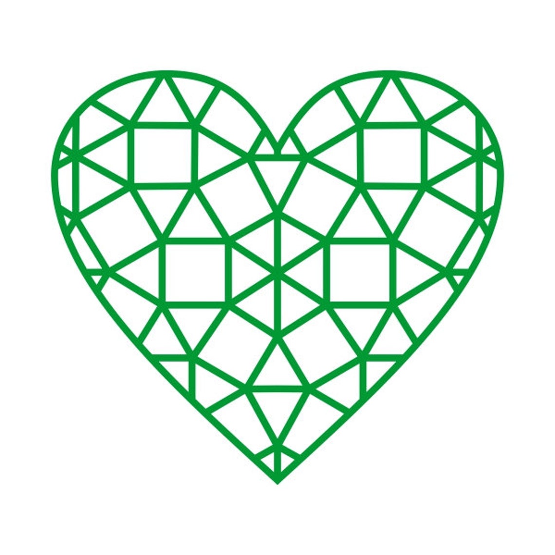 Geometric Heart Cuttable Design PNG DXF SVG & Eps File for - Etsy