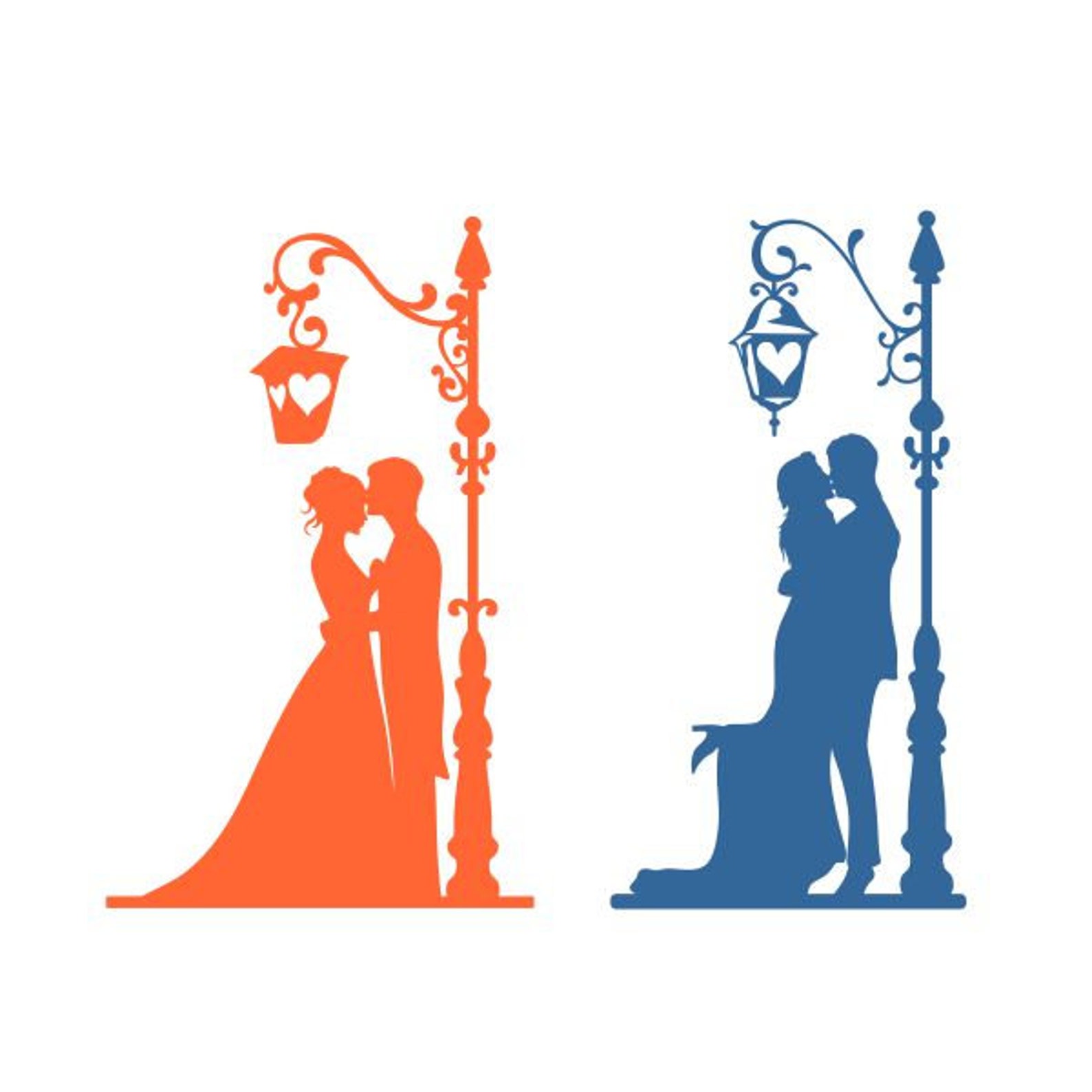Wedding Couple With Street Lamp Cuttable Design PNG DXF SVG & - Etsy