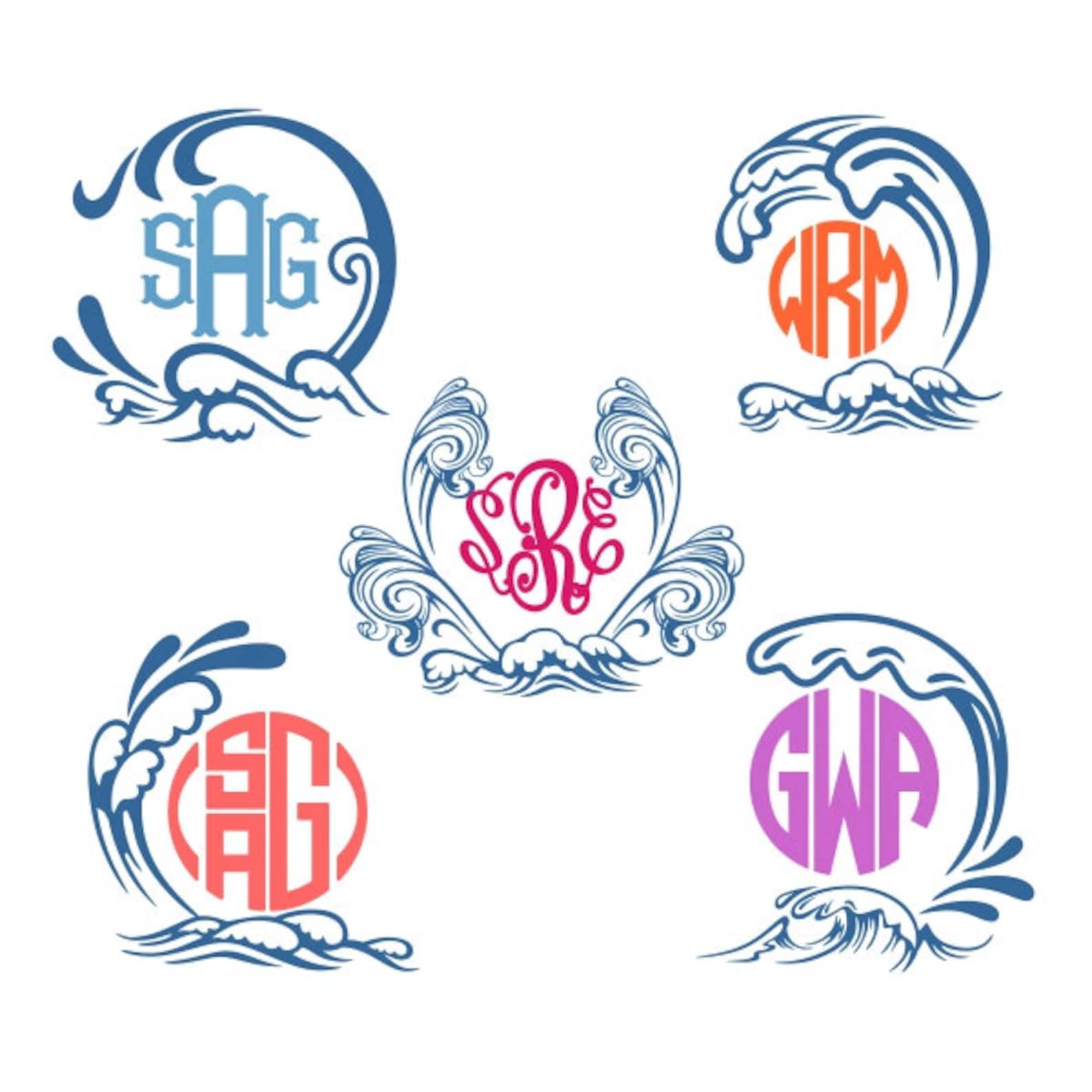 Wave Frame Cuttable Design PNG DXF SVG & Eps File for | Etsy