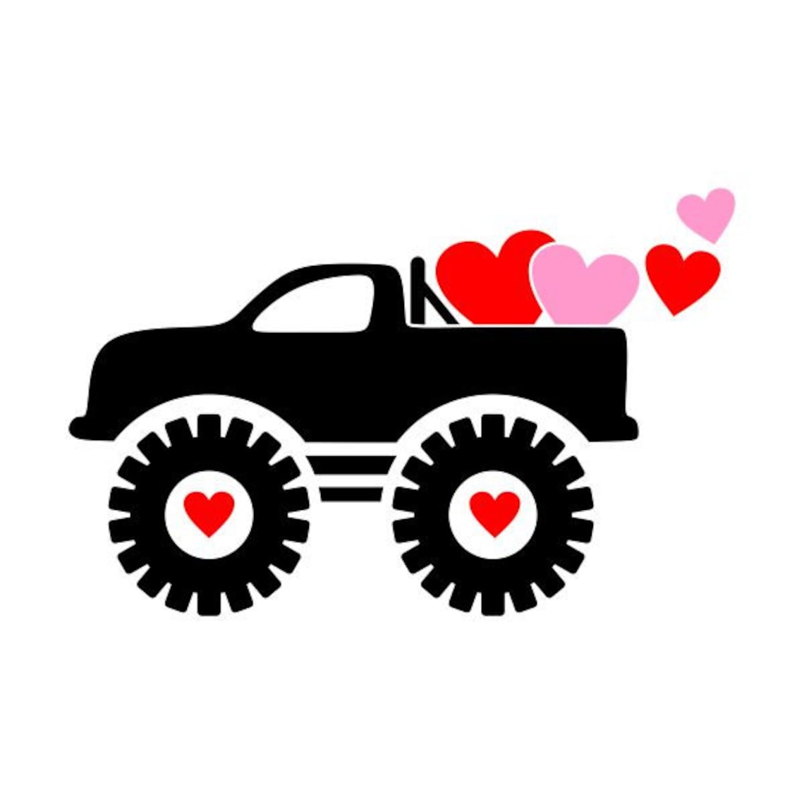 Valentine Monster Truck Cuttable Design PNG DXF SVG & Eps File | Etsy