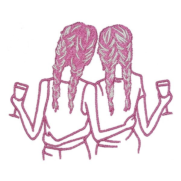 Girls Friendship Embroidery Design Instant Download - Etsy