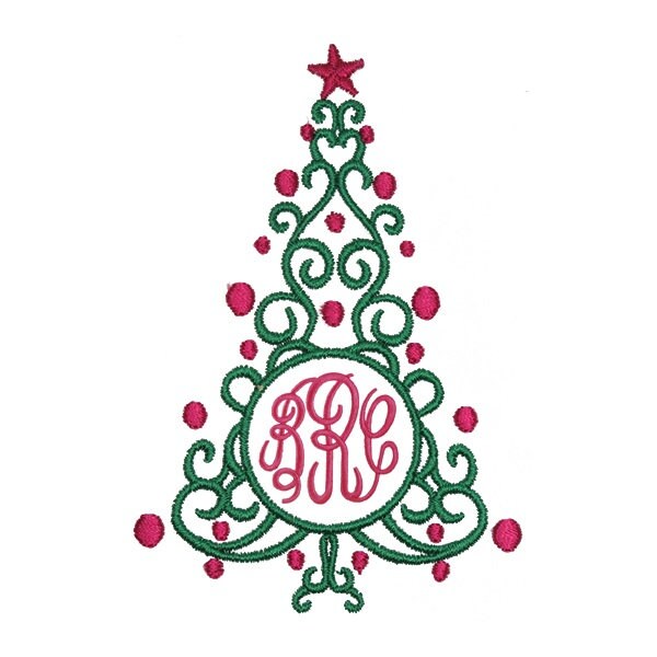 Christmas Monogram Embroidery Design - Etsy