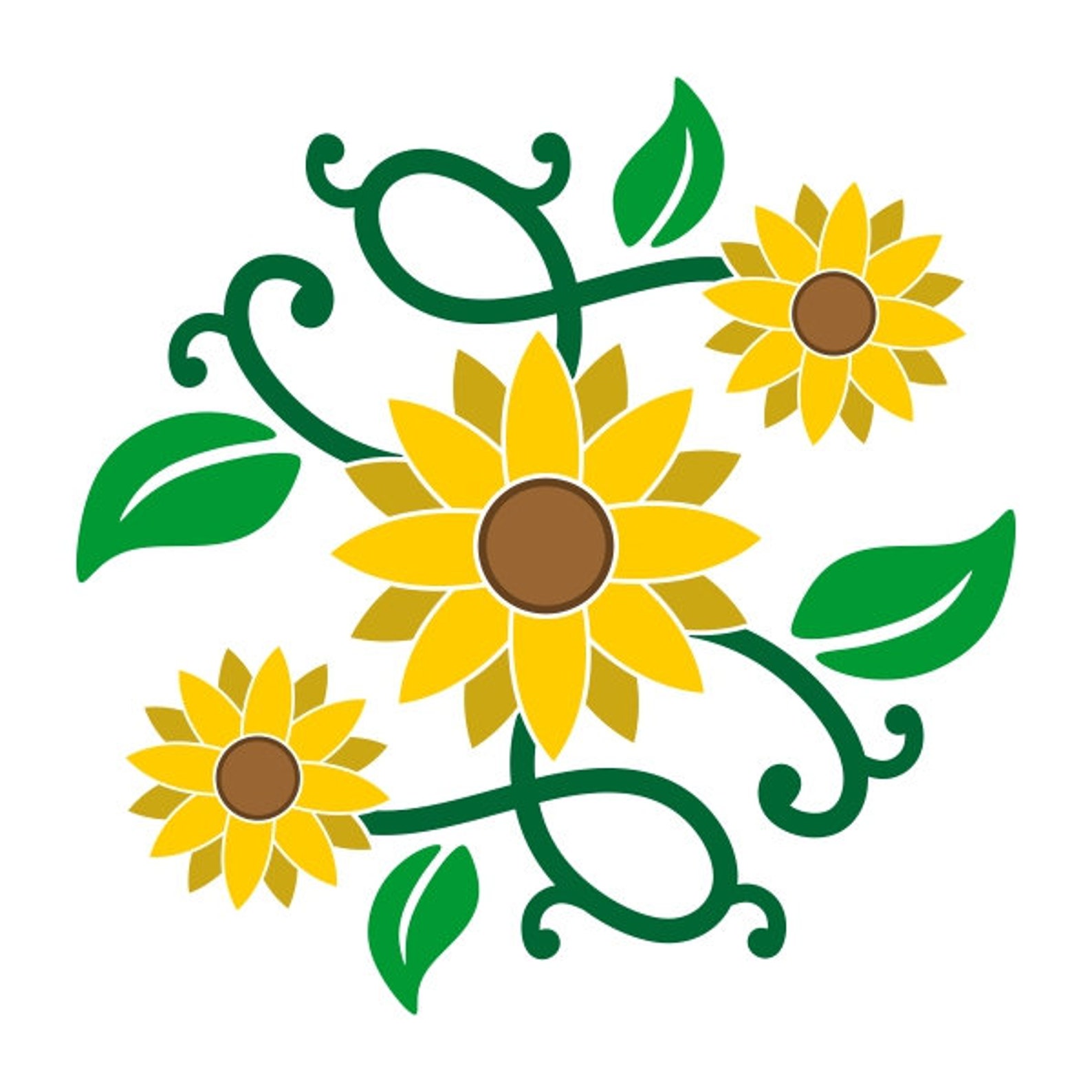 Sunflower Border Decor Cuttable Design PNG DXF SVG & Eps File | Etsy