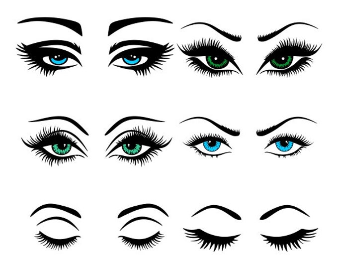 Eye Lashes Cuttable Design PNG DXF SVG & Eps File for Silhouette Cameo ...