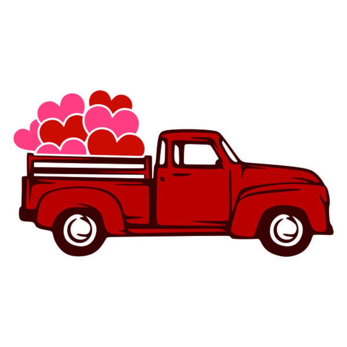 Valentine's Day Heart Truck Love Cuttable Design PNG DXF - Etsy