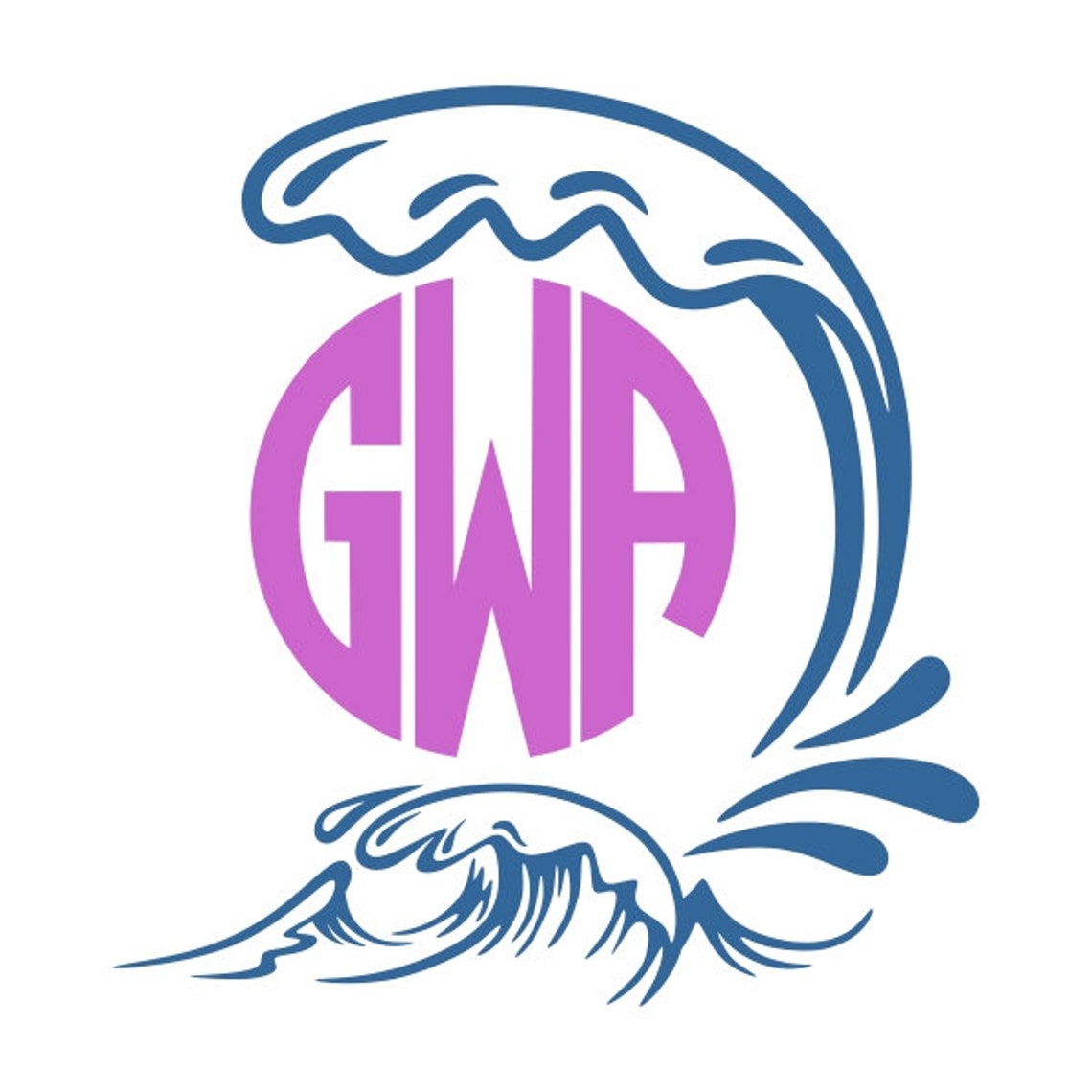 Wave Frame Cuttable Design PNG DXF SVG & Eps File for | Etsy