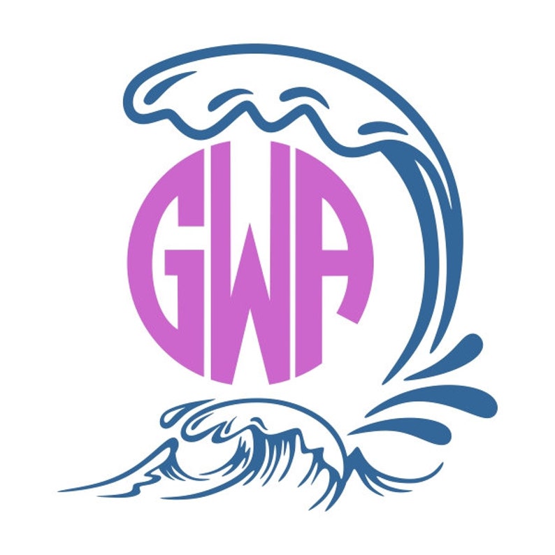 Wave Frame Cuttable Design PNG DXF SVG & Eps File for | Etsy