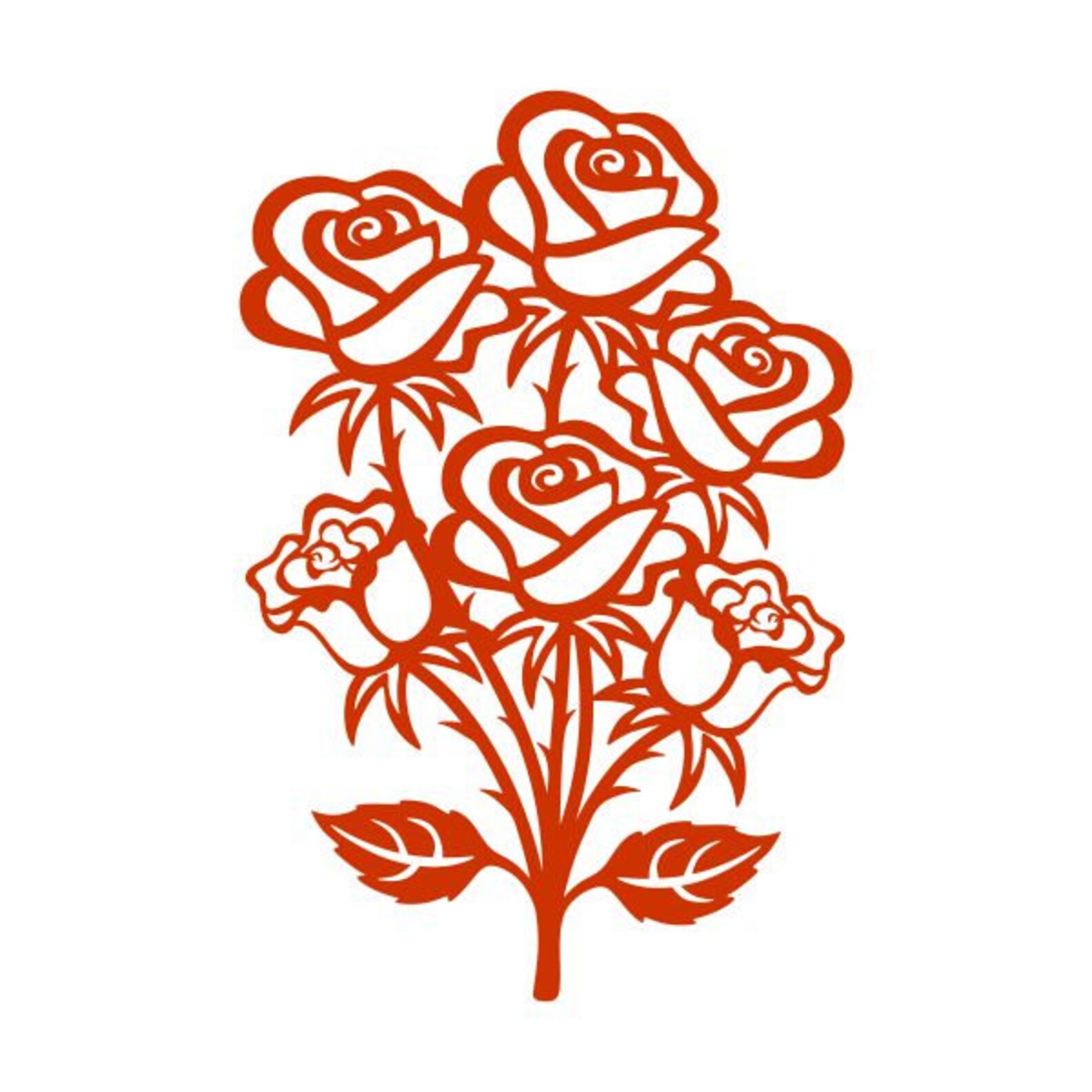 Rose Decal Cuttable Design PNG DXF SVG & eps File for | Etsy