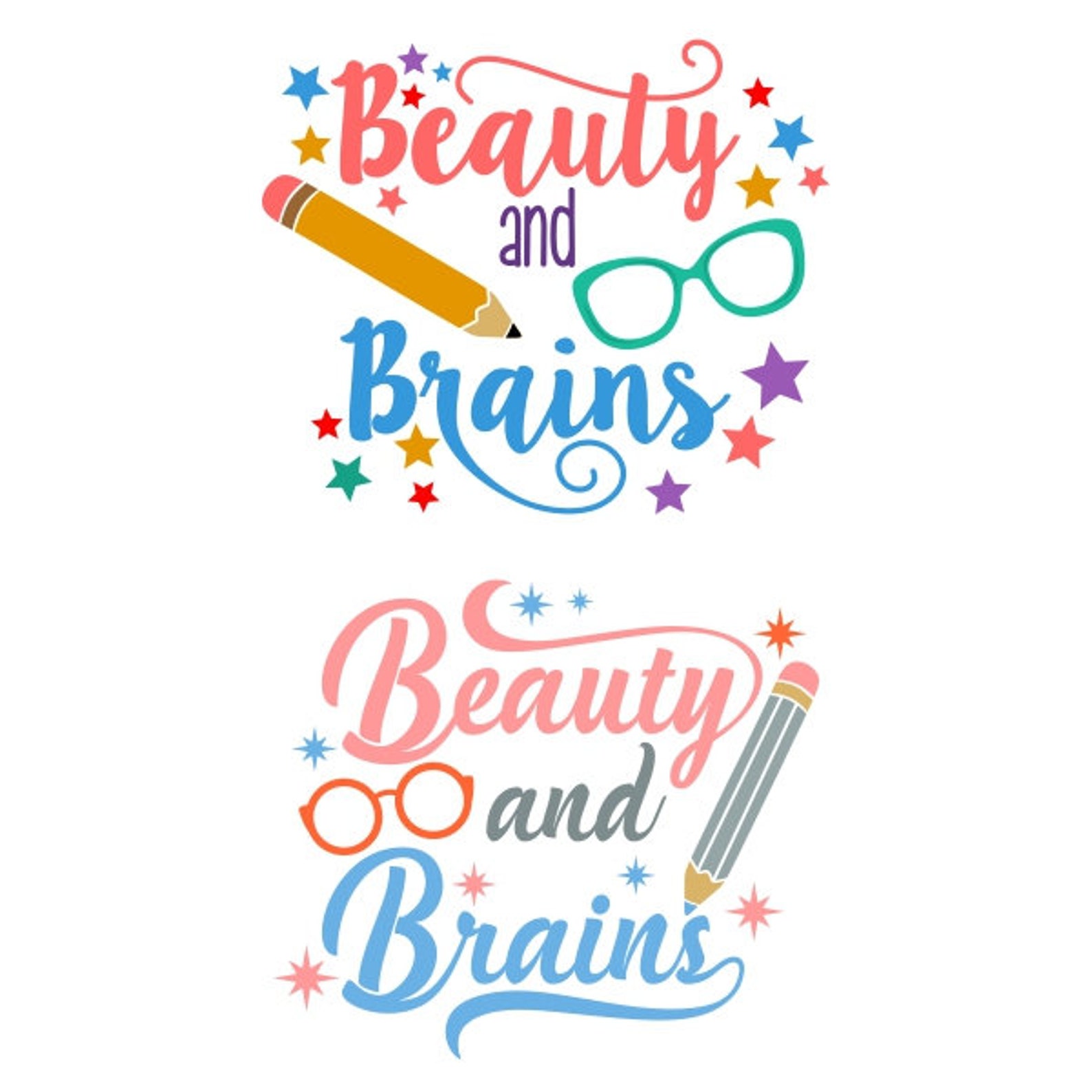 Beauty and Brain Cuttable Design PNG DXF SVG & Eps File for - Etsy