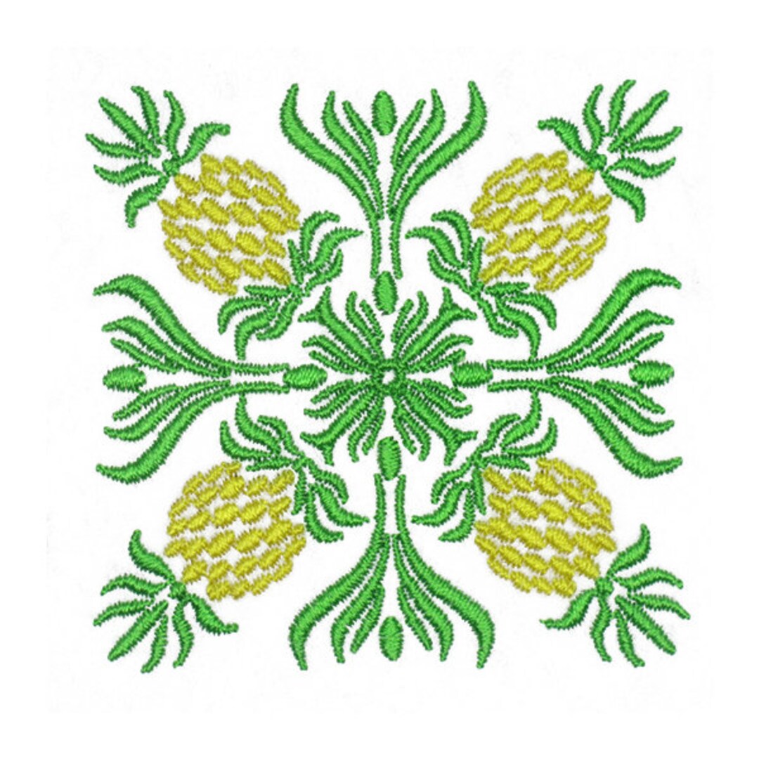 Pineapple Art Embroidery Design Instant Download - Etsy