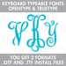 Victor Monogram Truetype Font Keyboard Typeable OTF TTF | Etsy