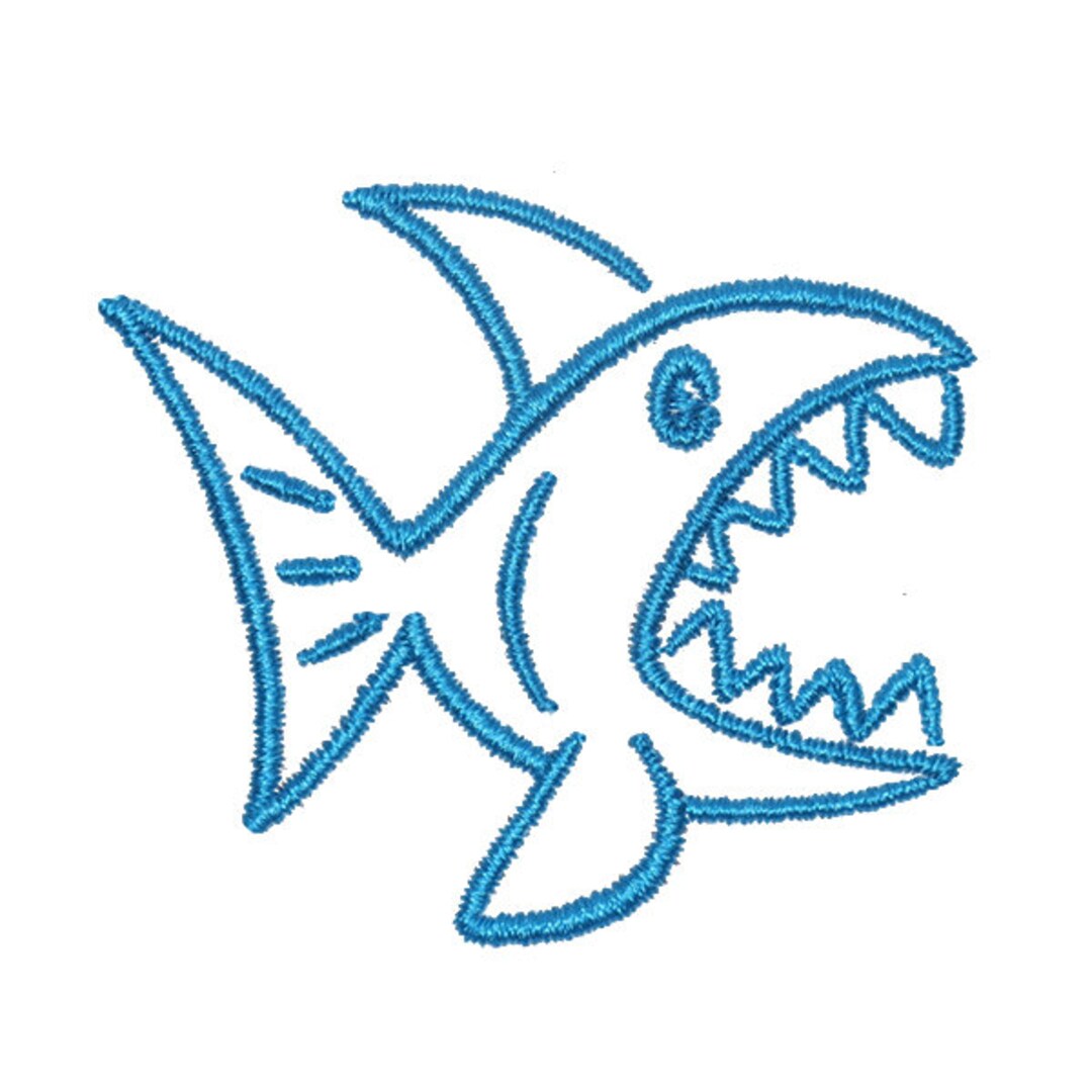 Shark Beach Ocean Embroidery Design Embroidery Design INSTANT DOWNLOAD ...
