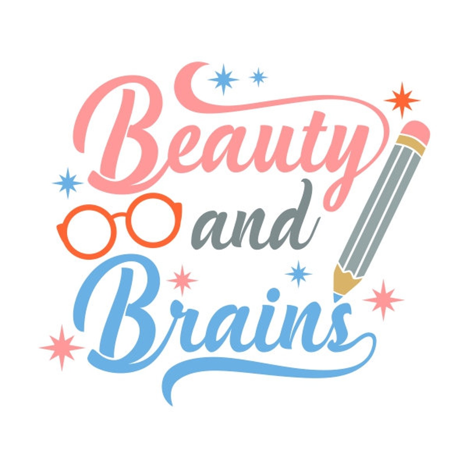 Beauty and Brain Cuttable Design PNG DXF SVG & Eps File for - Etsy