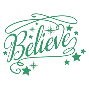 Believe Christmas Cuttable Design PNG DXF SVG & Eps File for Silhouette ...