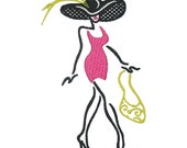Stylish Lady Embroidery Design Instant Download - Etsy